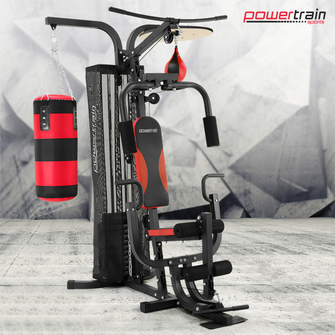 Powertrain Home Gym Multi Station with 110lb Weights, Boxing Punching ...